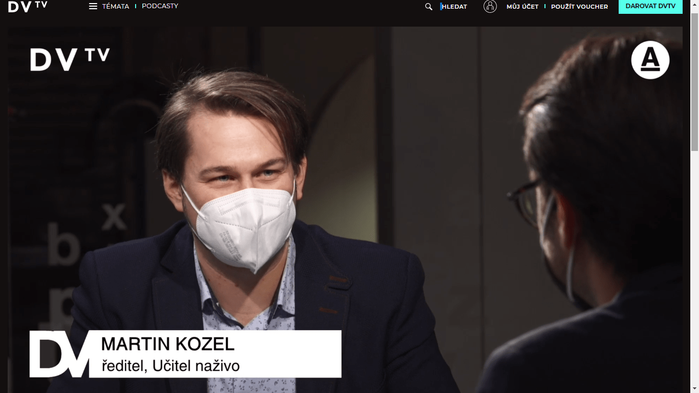 Martin Kozel v DVTV: Covid přinesl i pozitivní věci. Je v rukou učitelů a ř - Učitel naživo